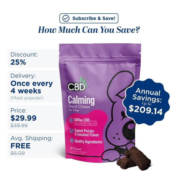 CBD Dog Treats: Calming Chews 600mg - CBDfx.com